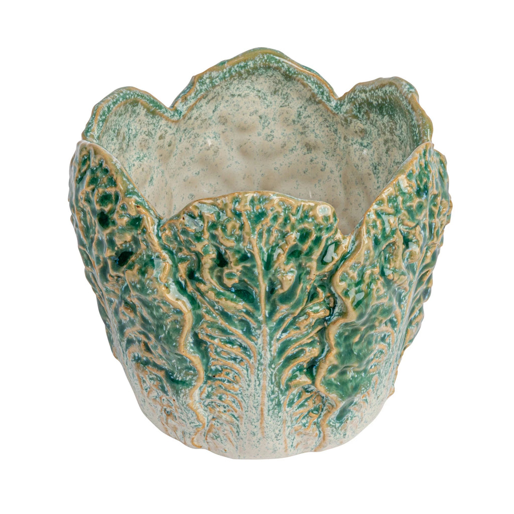 Stoneware Cabbage Shaped Planter – Mountain Refined
